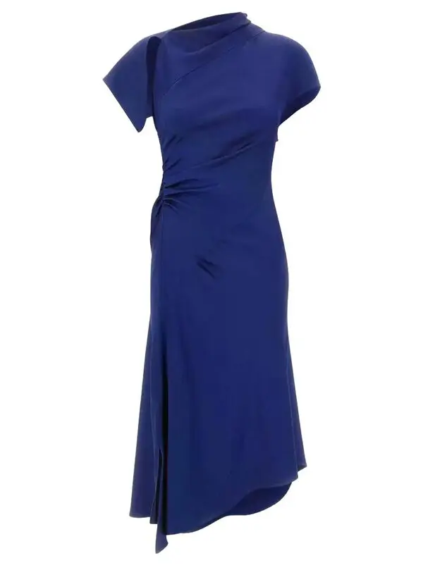 Victoria Beckham Twist Asymmetric Dress - Blue
