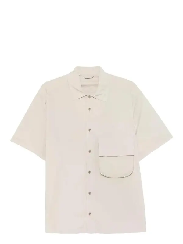 TEN C Flap-pocket Short-sleeve Shirt - Neutrals