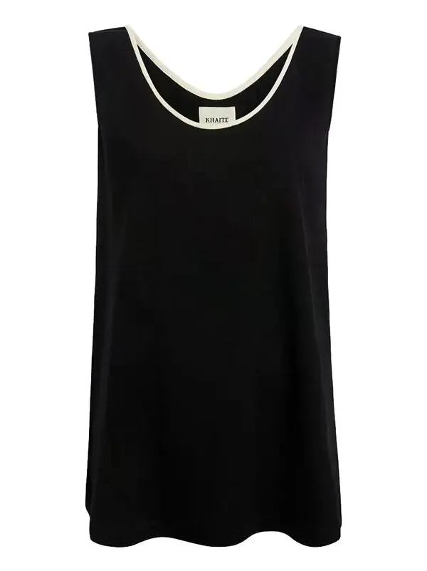 Khaite Longo Silk Jersey Tank - Black