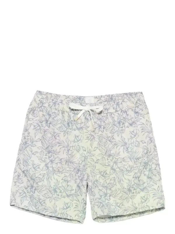 Eleventy Floral-print Swim Shorts - Neutrals