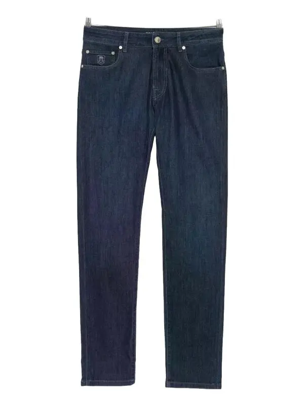 Corneliani Logo-embroidered Jeans - Blue