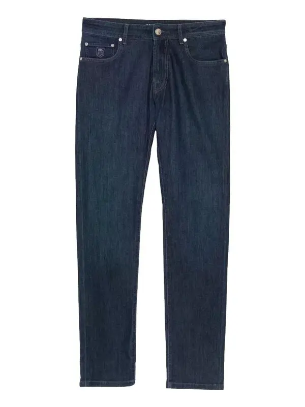 Corneliani Logo-embroidered Jeans - Blue