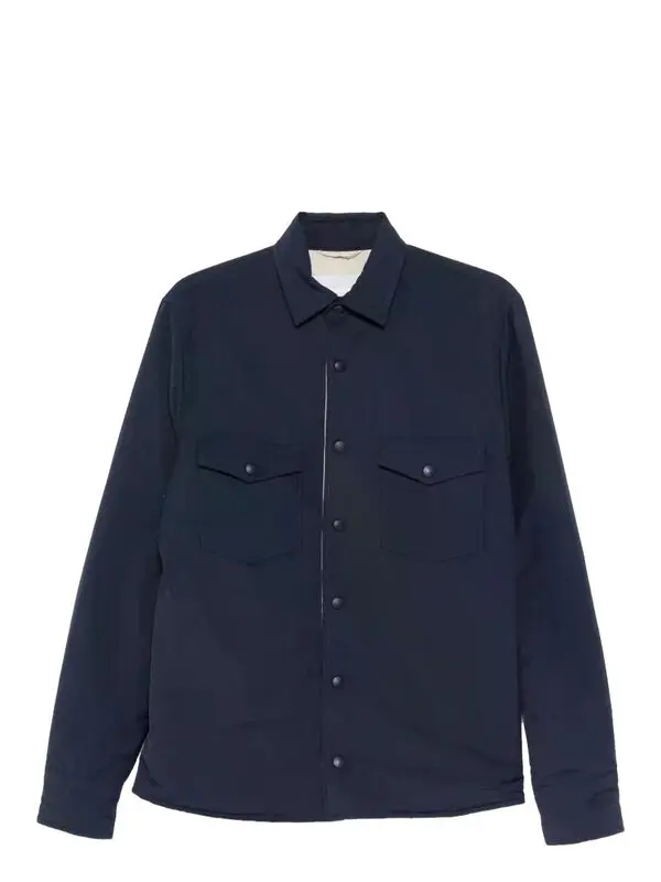 Eleventy Navy Shirt Jacket With Classic Collar - Blue