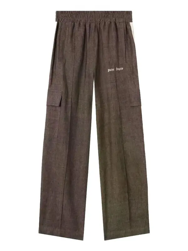 Palm Angels Logo Embroidered Track Trousers - Brown