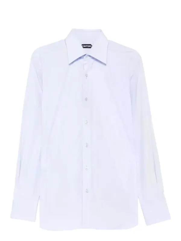 TOM FORD Long-sleeve Cotton Shirt - Blue