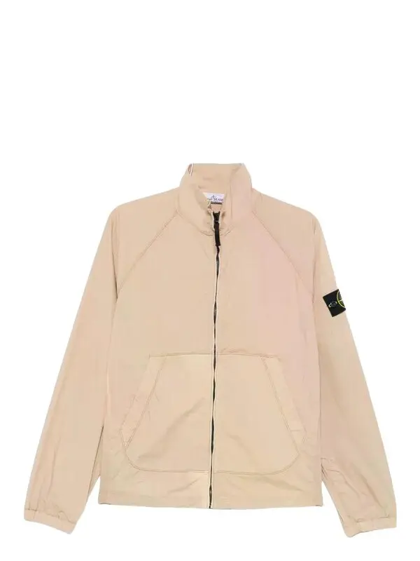 Stone Island Jacket With Logo Patch - Neutrals