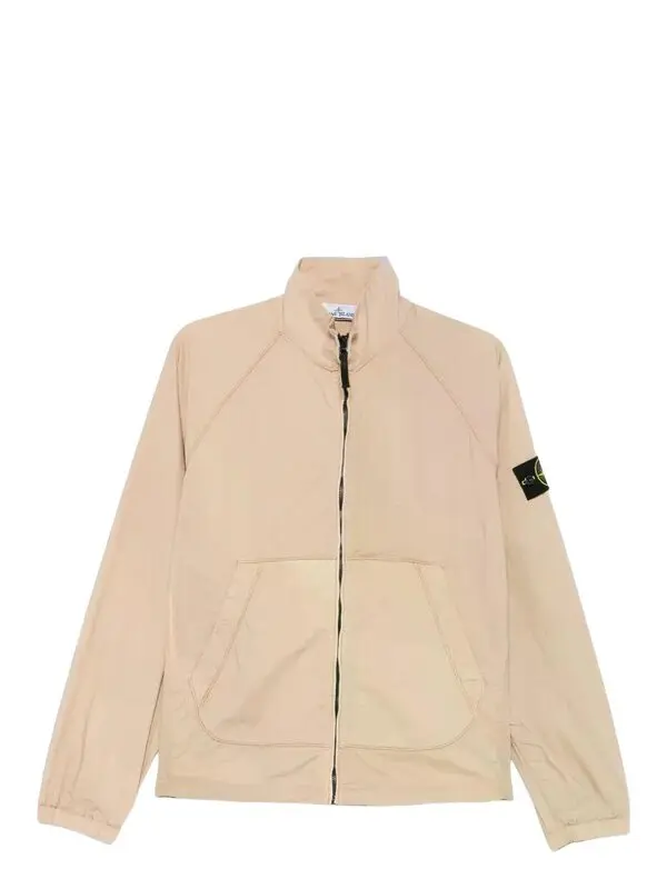 Stone Island Jacket With Logo Patch - Neutrals