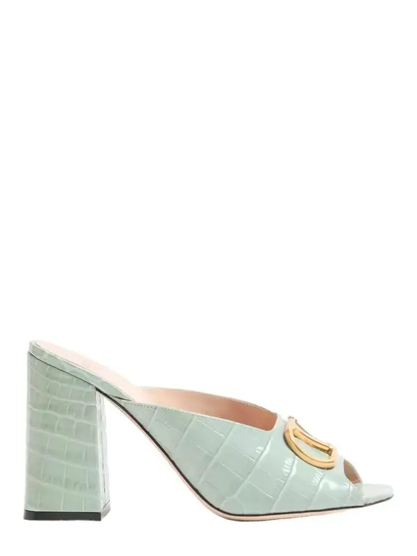 Valentino Garavani Vlogo Signature 95mm Slide Sandals - Green