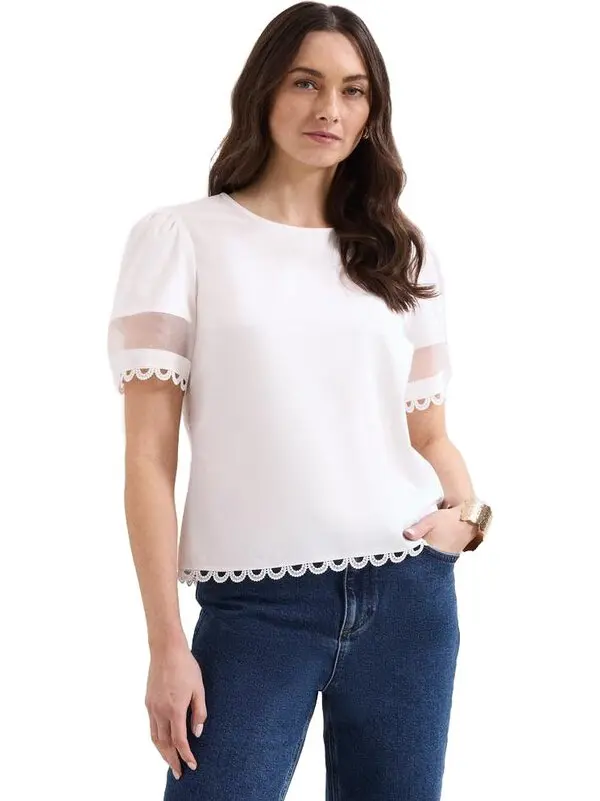 PHASE EIGHT Rebecca Detail Top - White