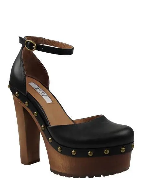 ZIGI Divaa Ankle Strap Platform Pumps - Black