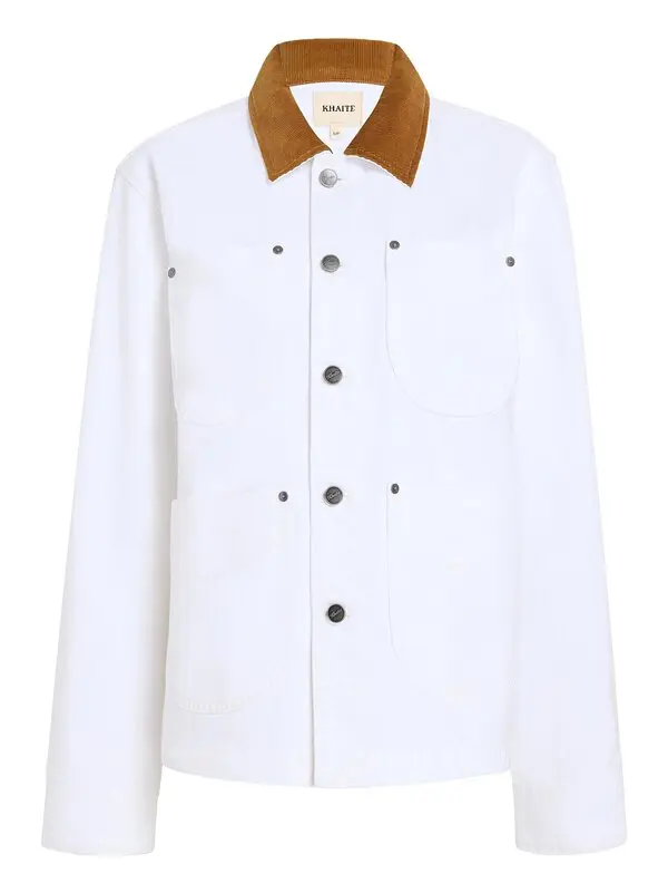 Khaite Wyatt Denim Chore Jacket - White