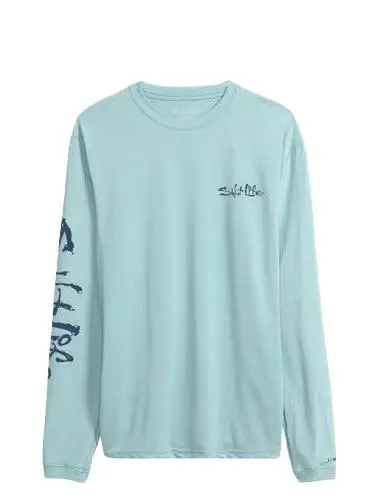 SALT LIFE Secret Spot Long Sleeve Slx Performance Tee - Lt Aruba Heather