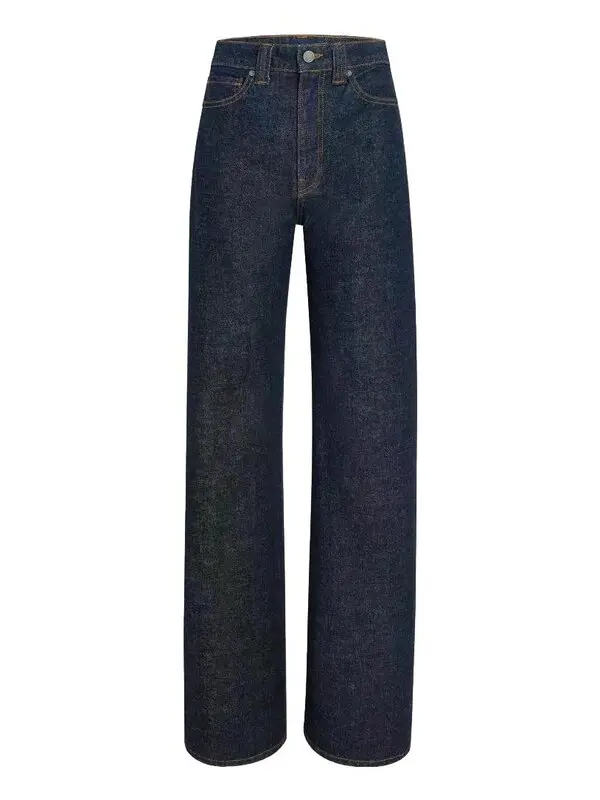 Khaite Dane Stretch Wide Leg Jeans - Blue