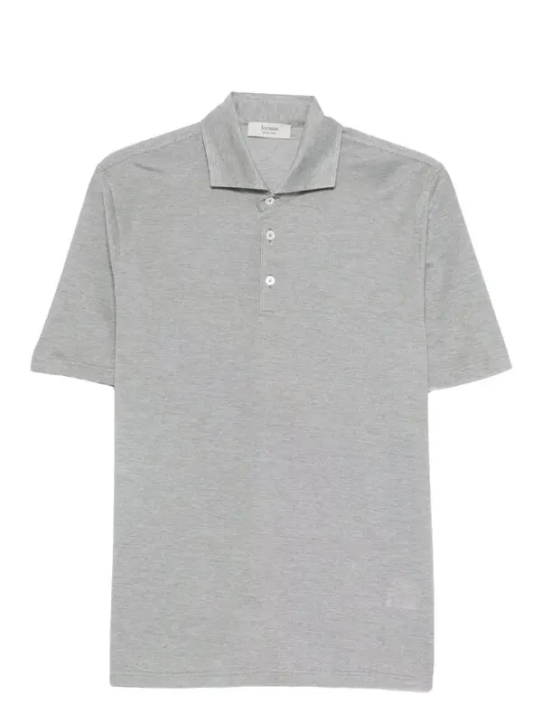 FERRANTE Buttoned Short-sleeve Polo Shirt - Green