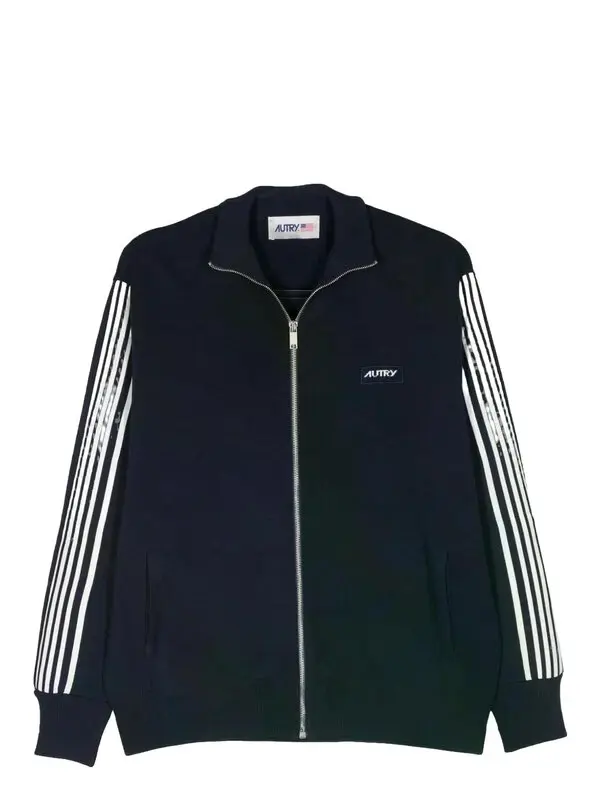 AUTRY Logo-patch Zip-up Cardigan - Blue