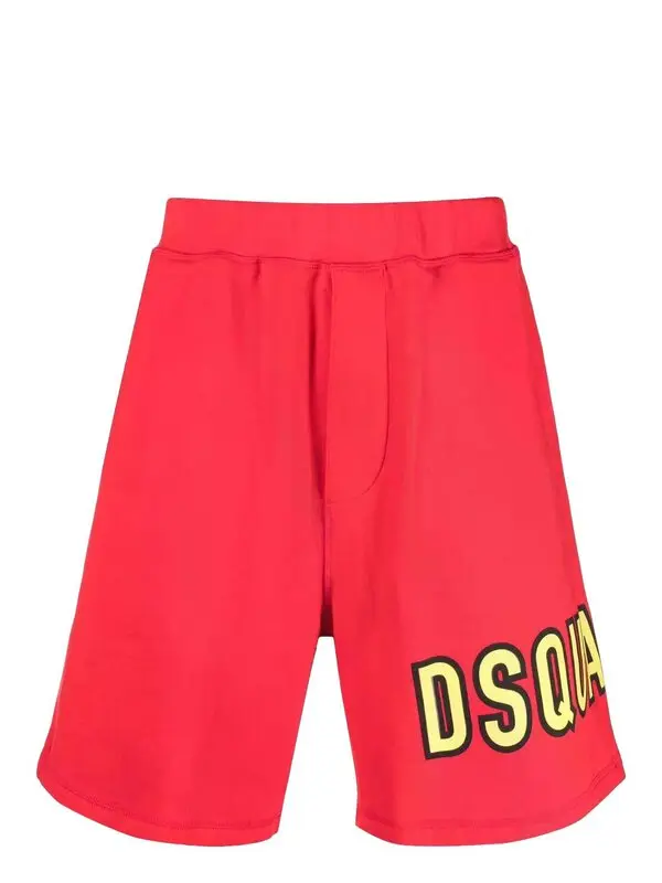 Dsquared2 Logo-print Cotton Shorts - Red