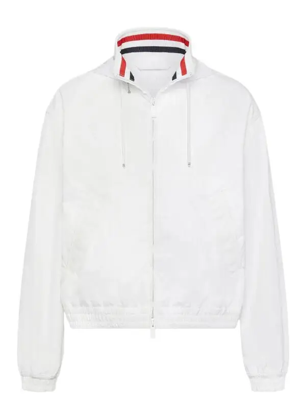 Thom Browne Hooded Stripe-detail Jacket - White