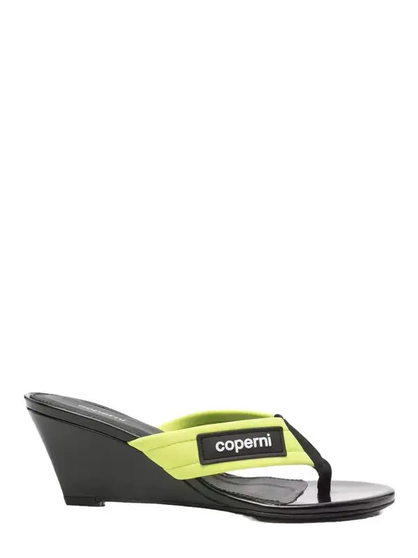 Coperni Logo-patch Wedge Sandals - Green