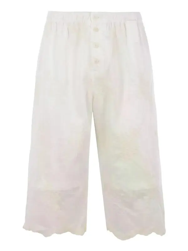 Our Legacy Embroidered Scalloped Hem Shorts - White