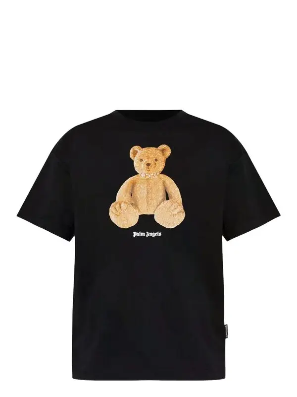 Palm Angels Bear Logo-print T-shirt - Black