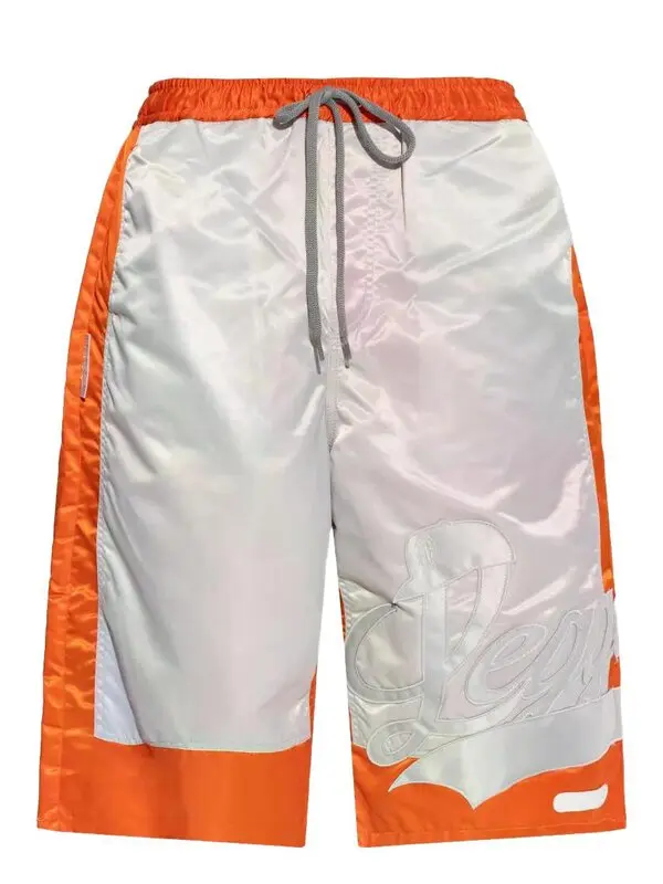 PDF Logo-embroidered Colour-block Shorts - Grey