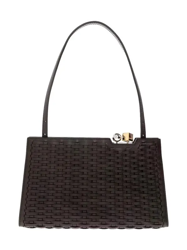 Jacquemus Salon Woven Leather Tote - Brown