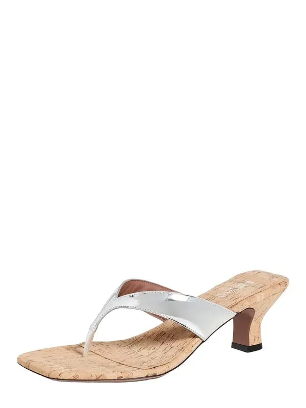 Paris Texas Portofino Mules - Silver/naturale