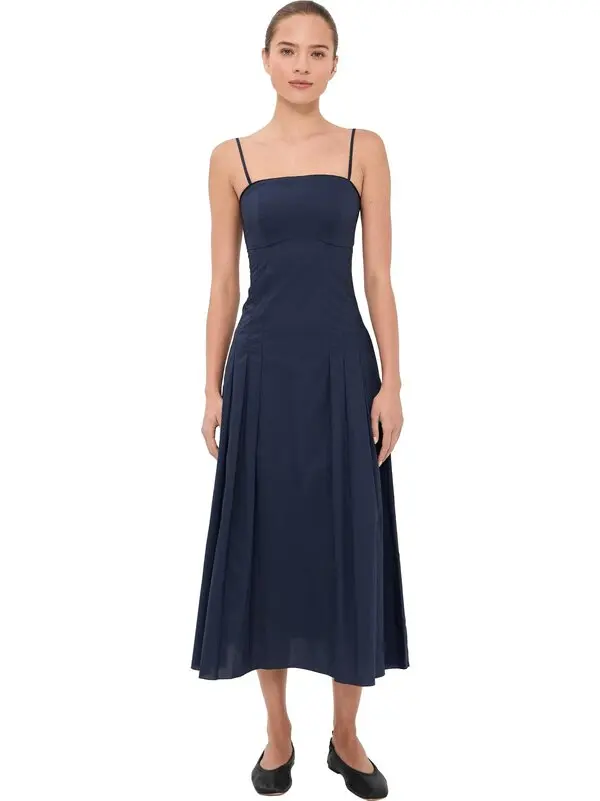 KIKA VARGAS Lena Midi Dress - Navy