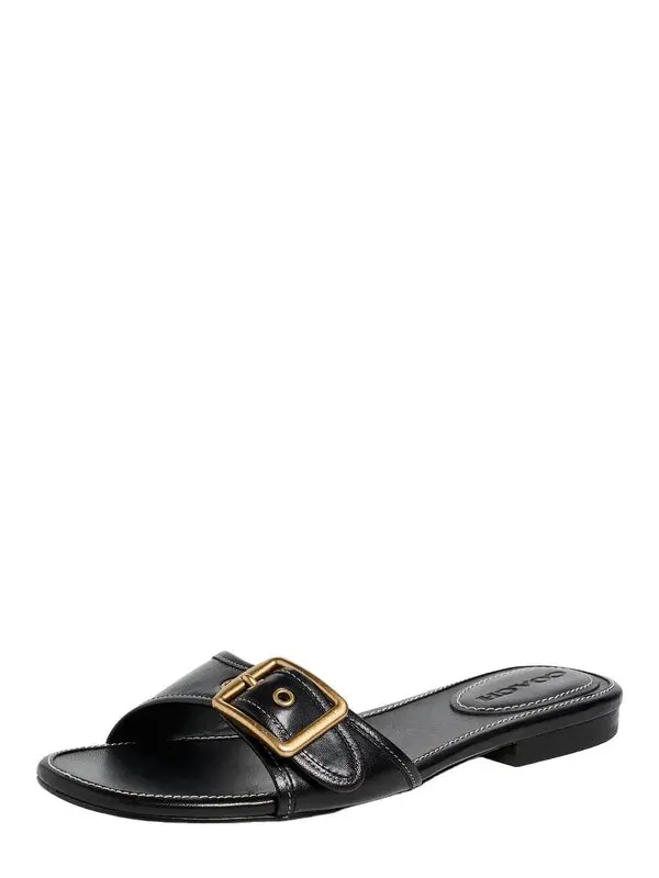 COACH Margot Flat Sandals - Black
