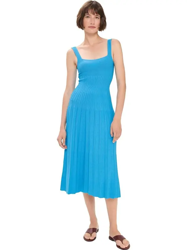 Staud Ellison Knit Midi Dress - Pool