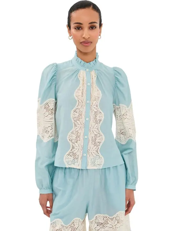 Alix Of Bohemia Annabel Sky Prima Lace Shirt - Light Blue