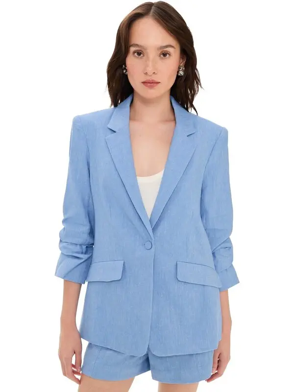 Cinq À Sept Linen Suiting Kylie Blazer - Ultramarine