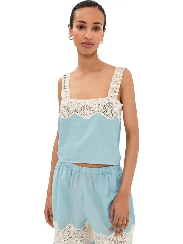 Alix Of Bohemia Mia Sky Prima Lace Top - Light Blue
