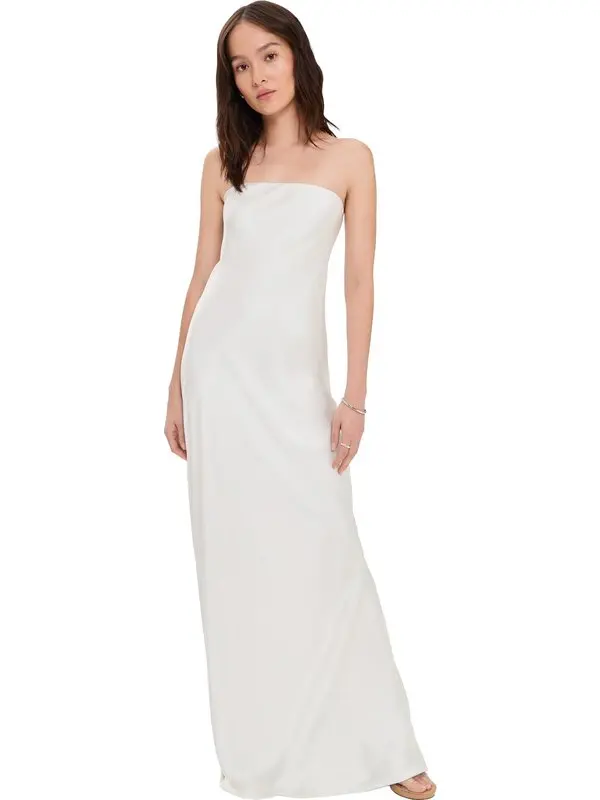 Norma Kamali Bias Strapless Gown - Porcelain