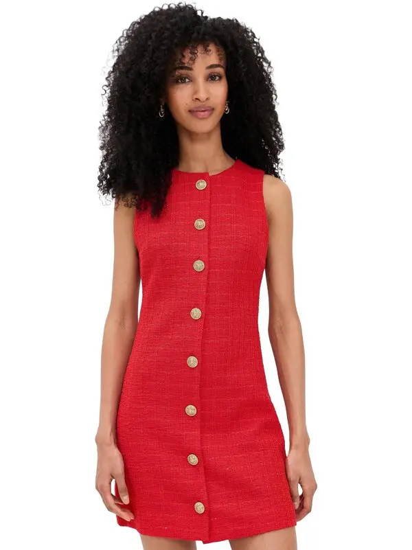 Alice + Olivia Cade Shift Mini Dress - Chili Pepper