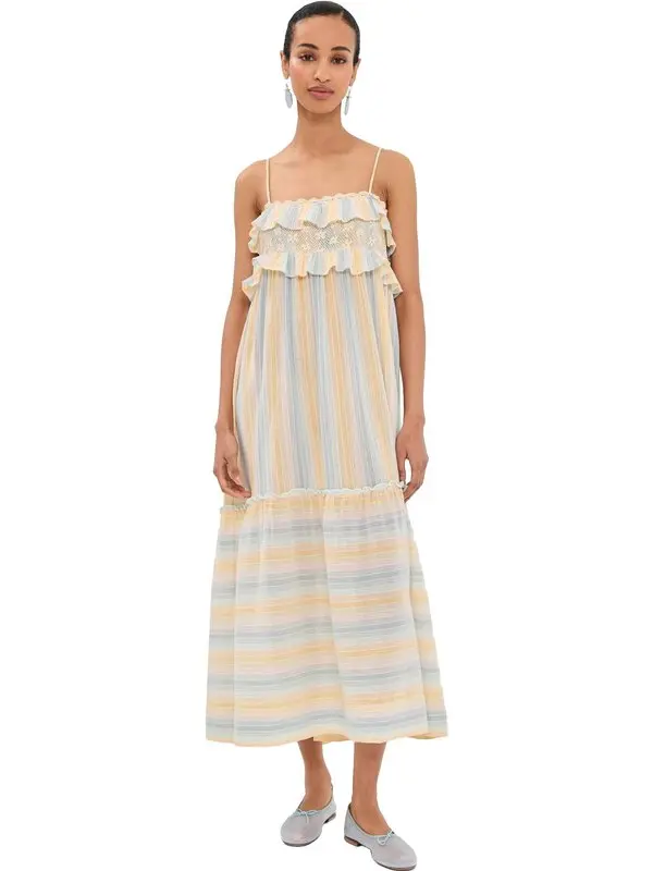 Alix Of Bohemia Ida Sunwash Stripe Maxi Dress - Multi Color