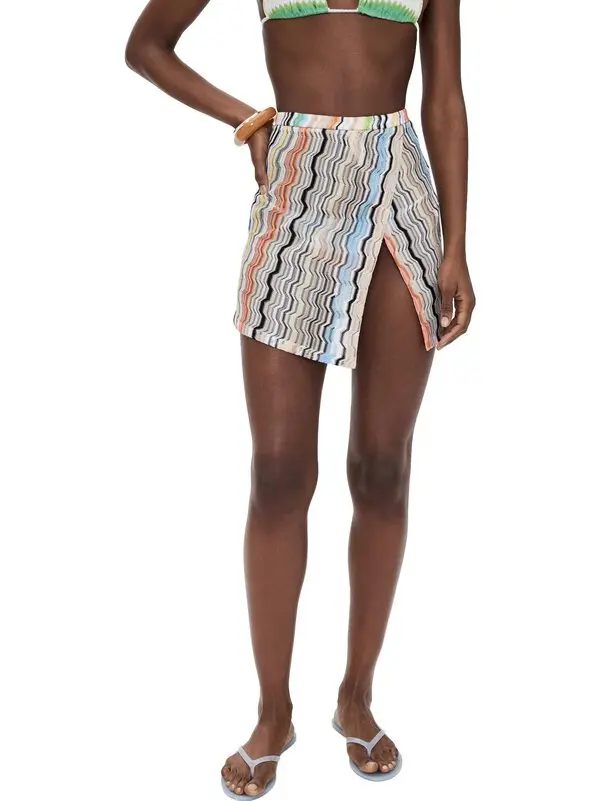 Missoni Chevron Patterned Knit Mini Skirt - Smsnp-multi