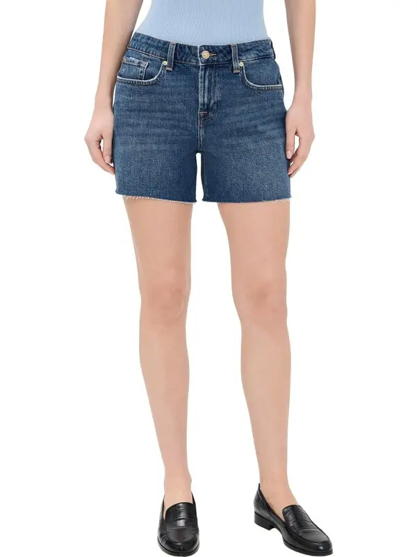 7 For All Mankind Monroe Long Denim Shorts - Explorer