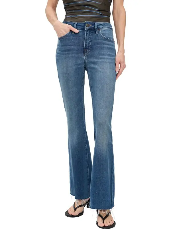 Good American Petite Flare Jeans - Indigo1211