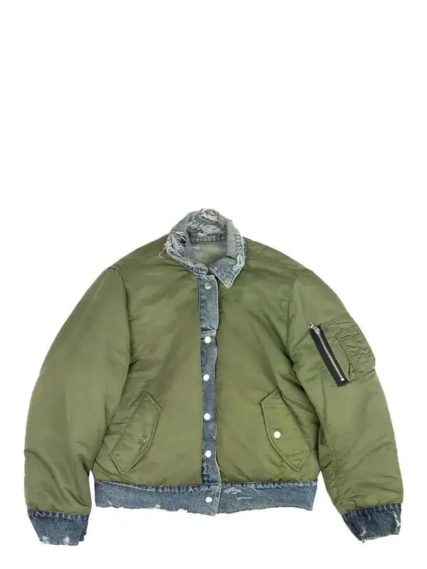 Amiri Reversible Distressed Denim Jacket - Green