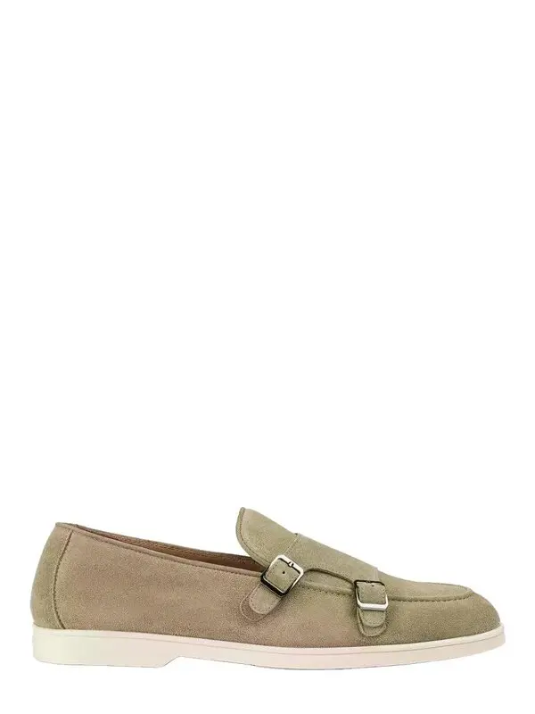 DOUCAL'S Double-buckle Suede Loafers - Neutrals