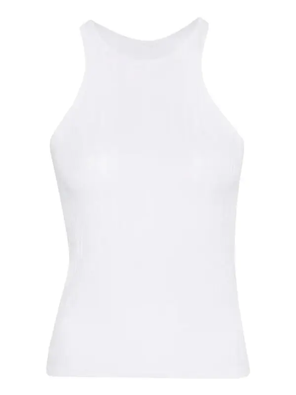 Patrizia Pepe Ribbed Racer-back Tank Top - White