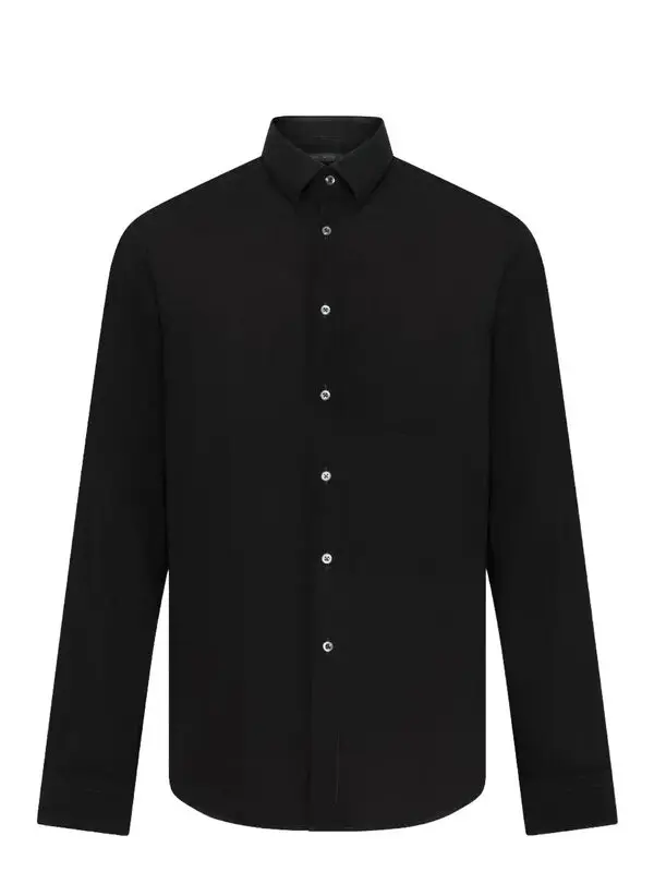 LOW BRAND Button-down Long-sleeve Shirt - Black