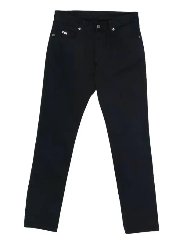 Emporio Armani Logo-plaque Trousers - Blue