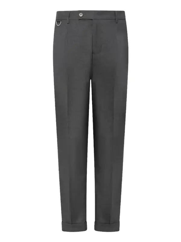 LOW BRAND D-ring Pressed-crease Trousers - Grey