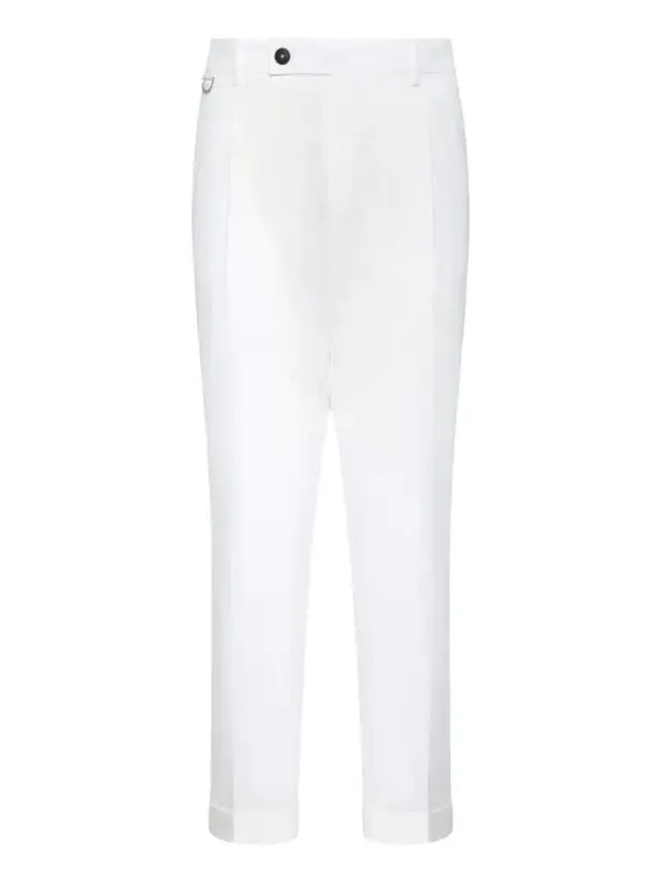 LOW BRAND D-ring Pleated Trousers - White