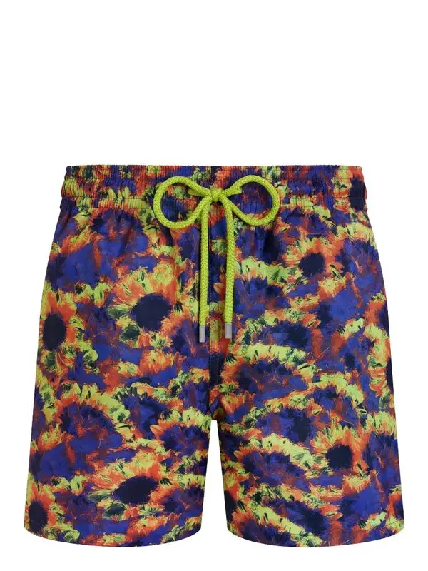 Vilebrequin Sunflower-print Packable Swim Shorts - Multicolour
