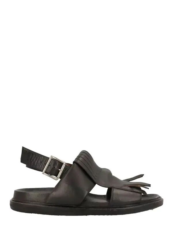 Marni Fringe Slingback Sandals - Black