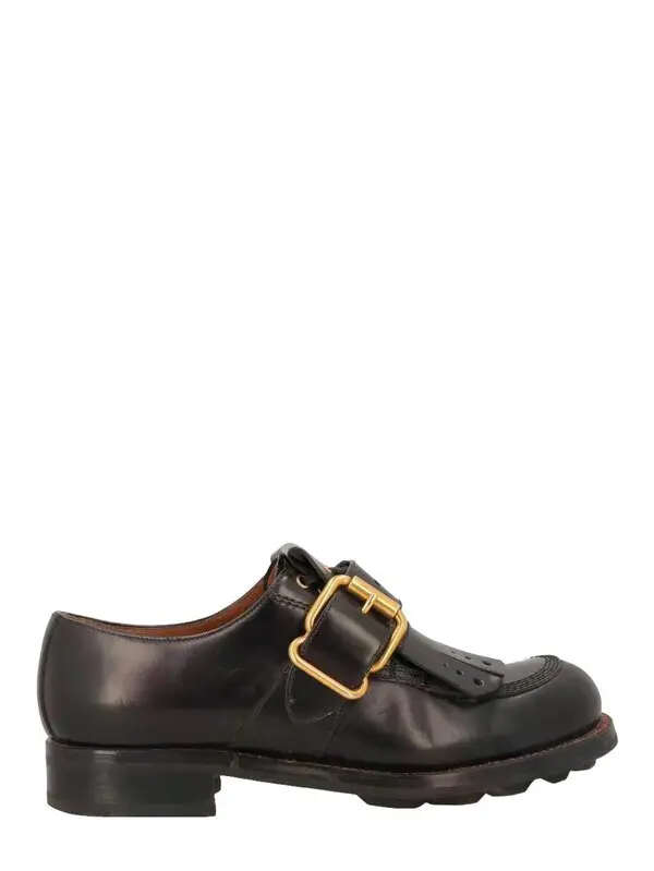 Prada Derby Kiltie Shoes - Black