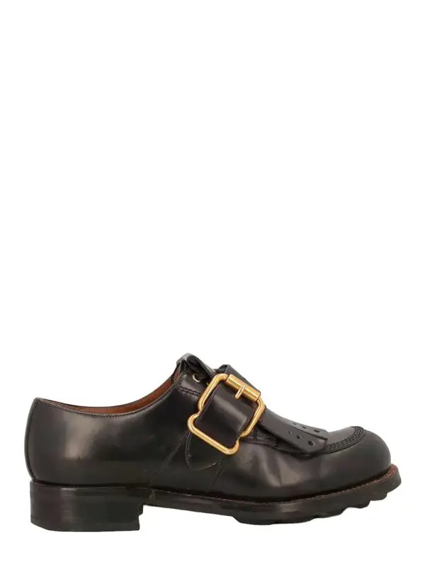 Prada Derby Kiltie Shoes - Black